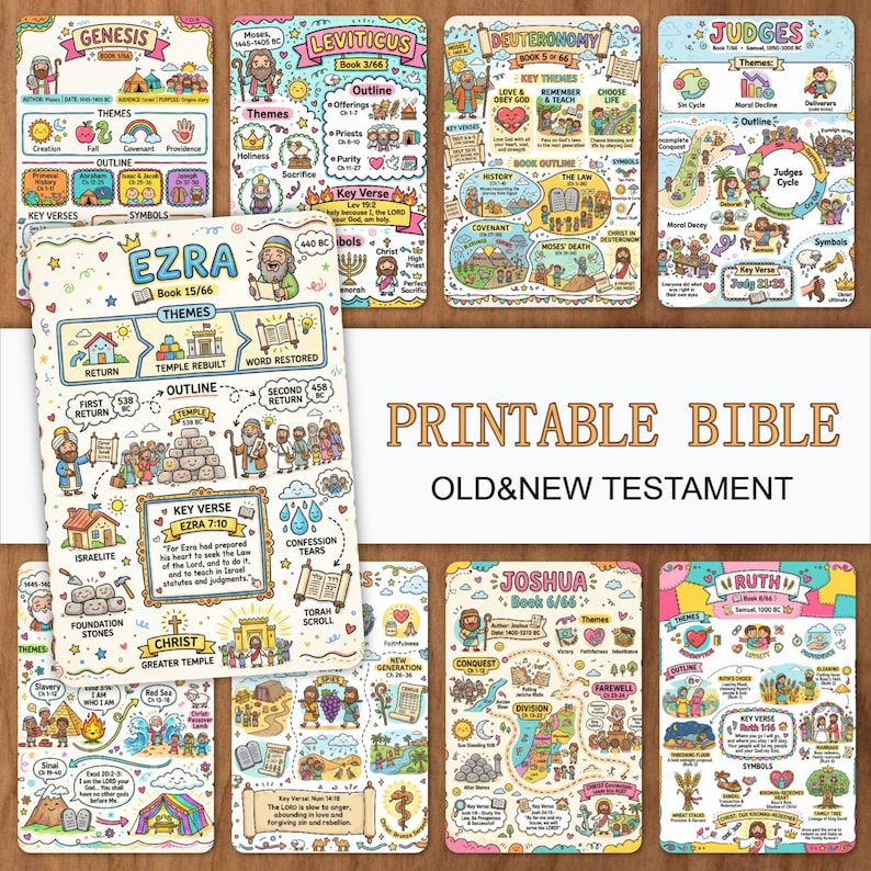 Printable Bible Infographic Cards – Old & New Testament Study Tools ...