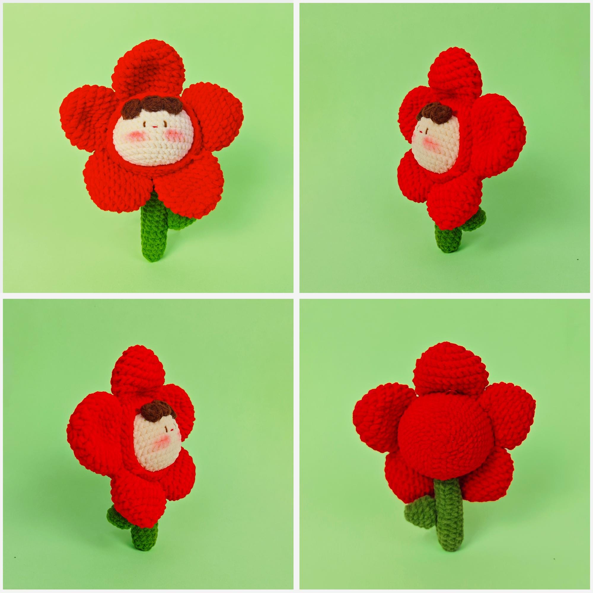 Cute Flower Crochet Pattern Flower Amigurumi Pattern tutorial Digital ...