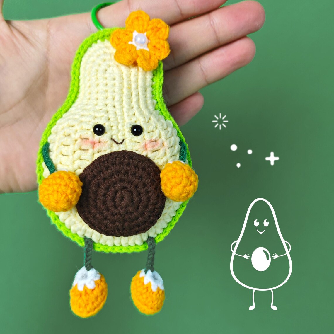 Crochet Avocado Amigurumi Pattern – Fruit Toy Tutorial (PDF) - Etsy