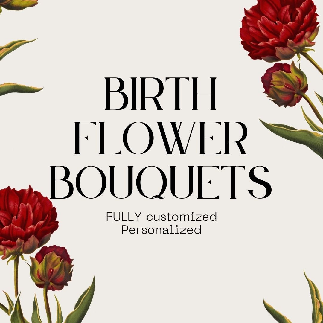 Digital Birth Flower Bouquet, Birth Month Flower, Grandma's Garden ...