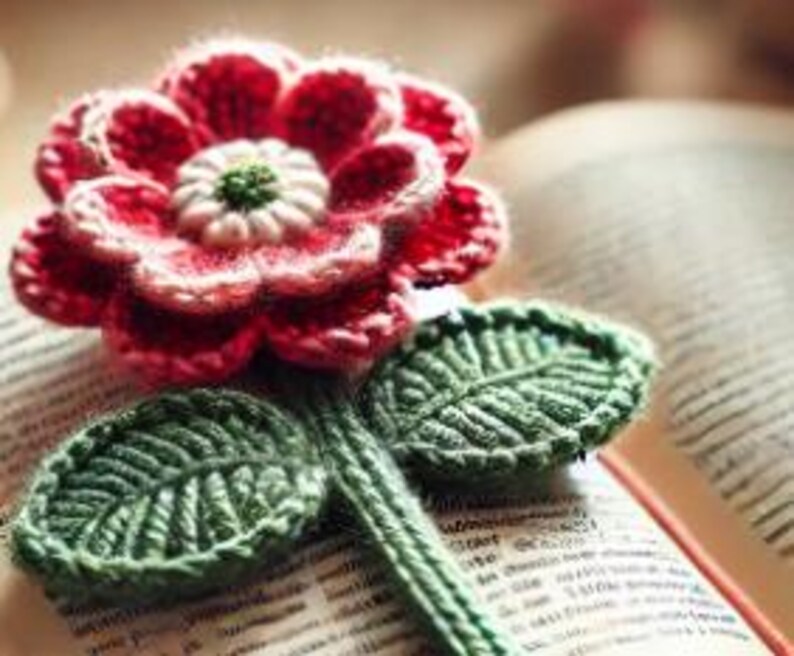 Crochet Flower Bookmark Pattern - PDF Download | DIY Floral Bookmark ...