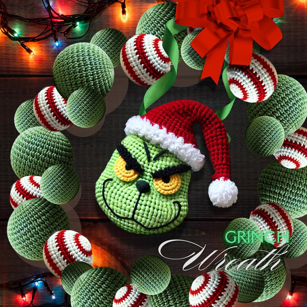 Grinch Wreath Crochet Pattern – Festive Holiday Decor - Etsy UK