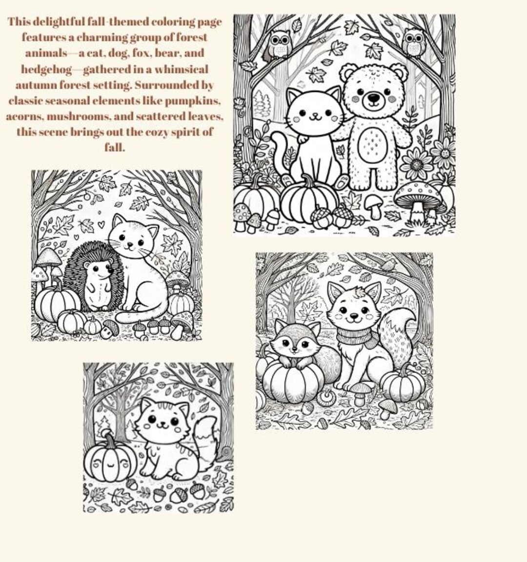 Fall in Love With Animals Coloring Book - Etsy