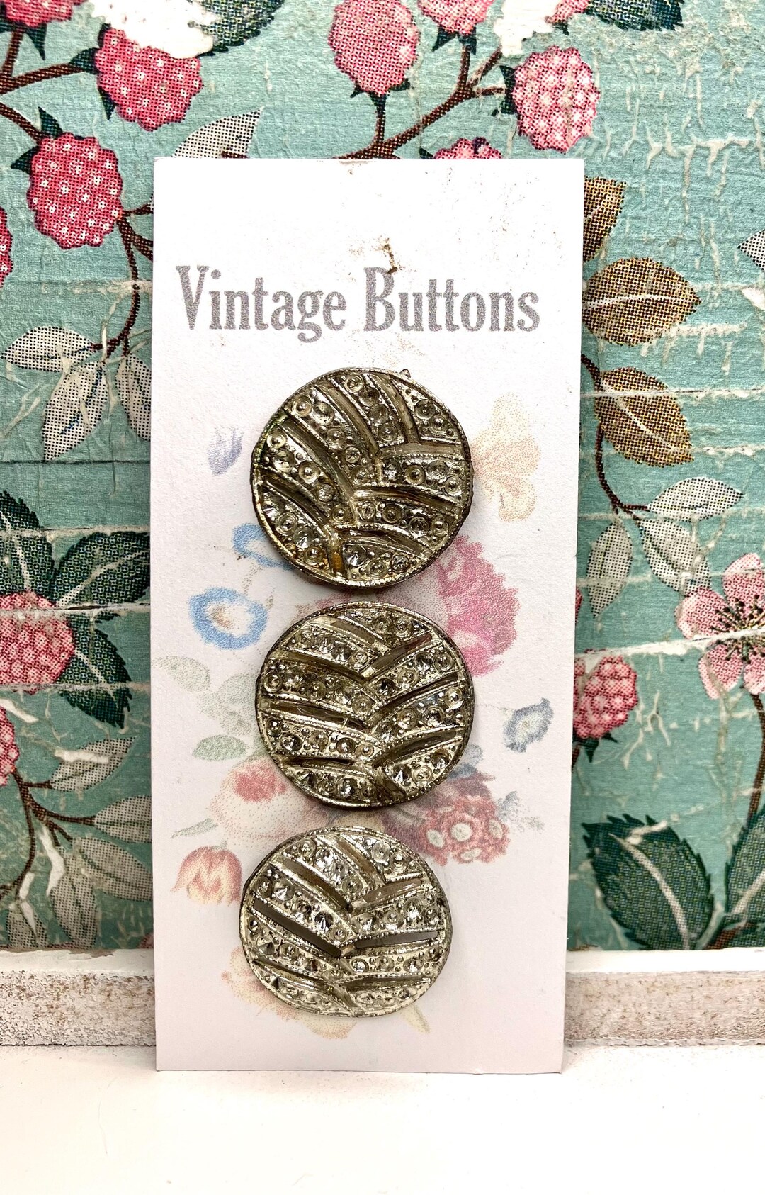 Three Vintage Metal Stud Buttons - Etsy