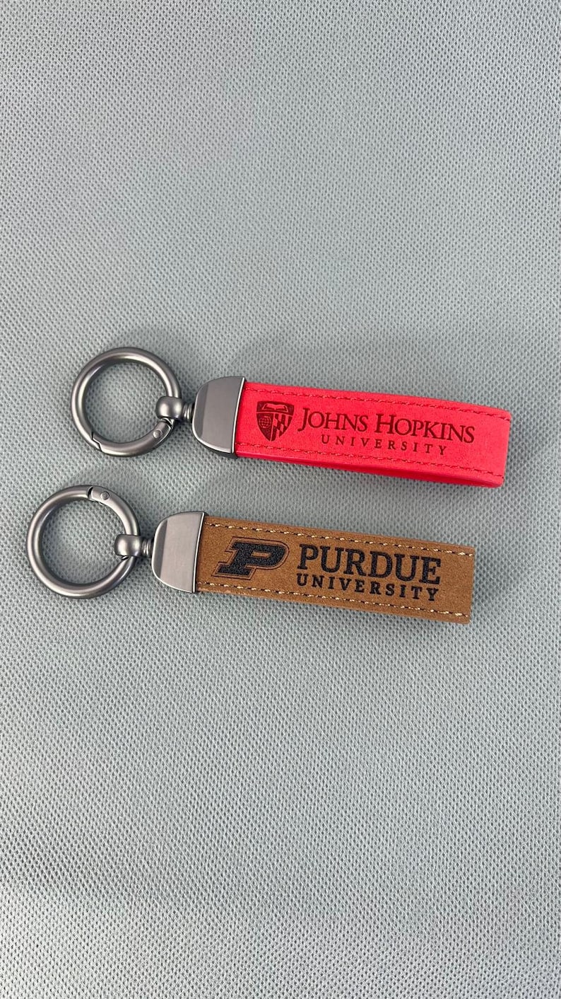 Personalized Leather University Logo Keychain: College Alumni Gift - Etsy