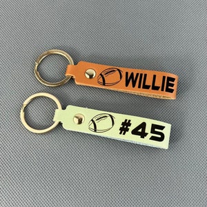 American Football Leather Keychains Personalized Football Gift for ...