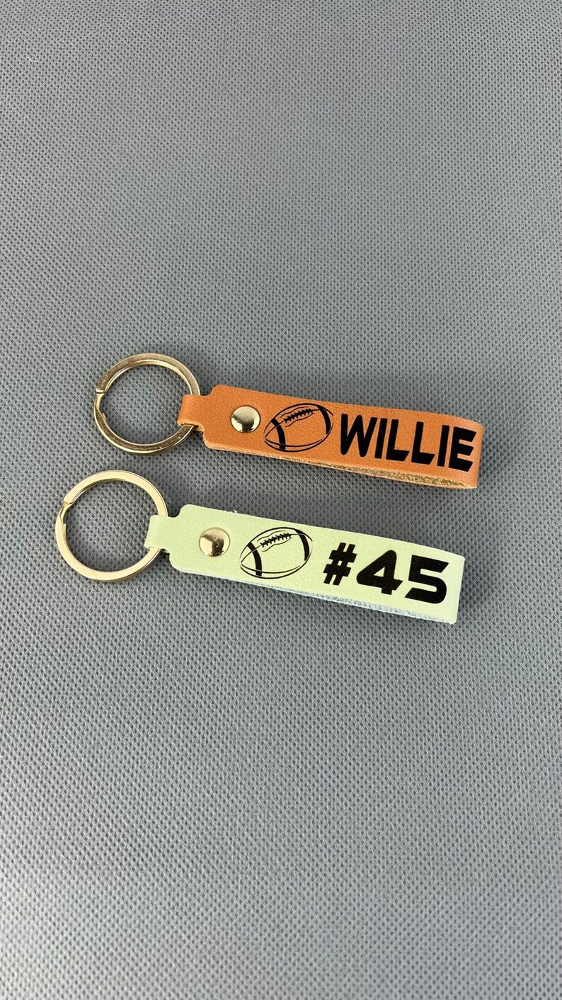 American Football Leather Keychains Personalized Football Gift for ...