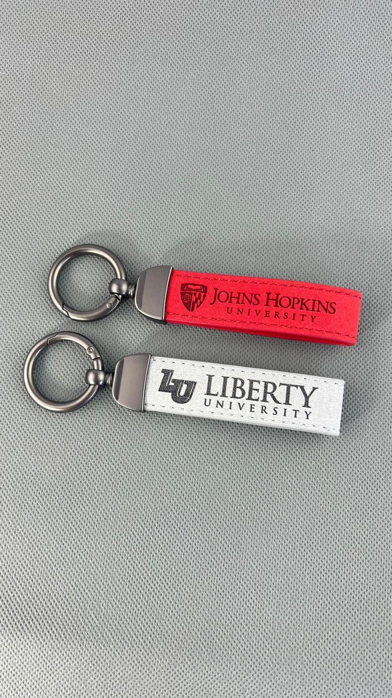 Personalized Leather University Logo Keychain: College Alumni Gift - Etsy