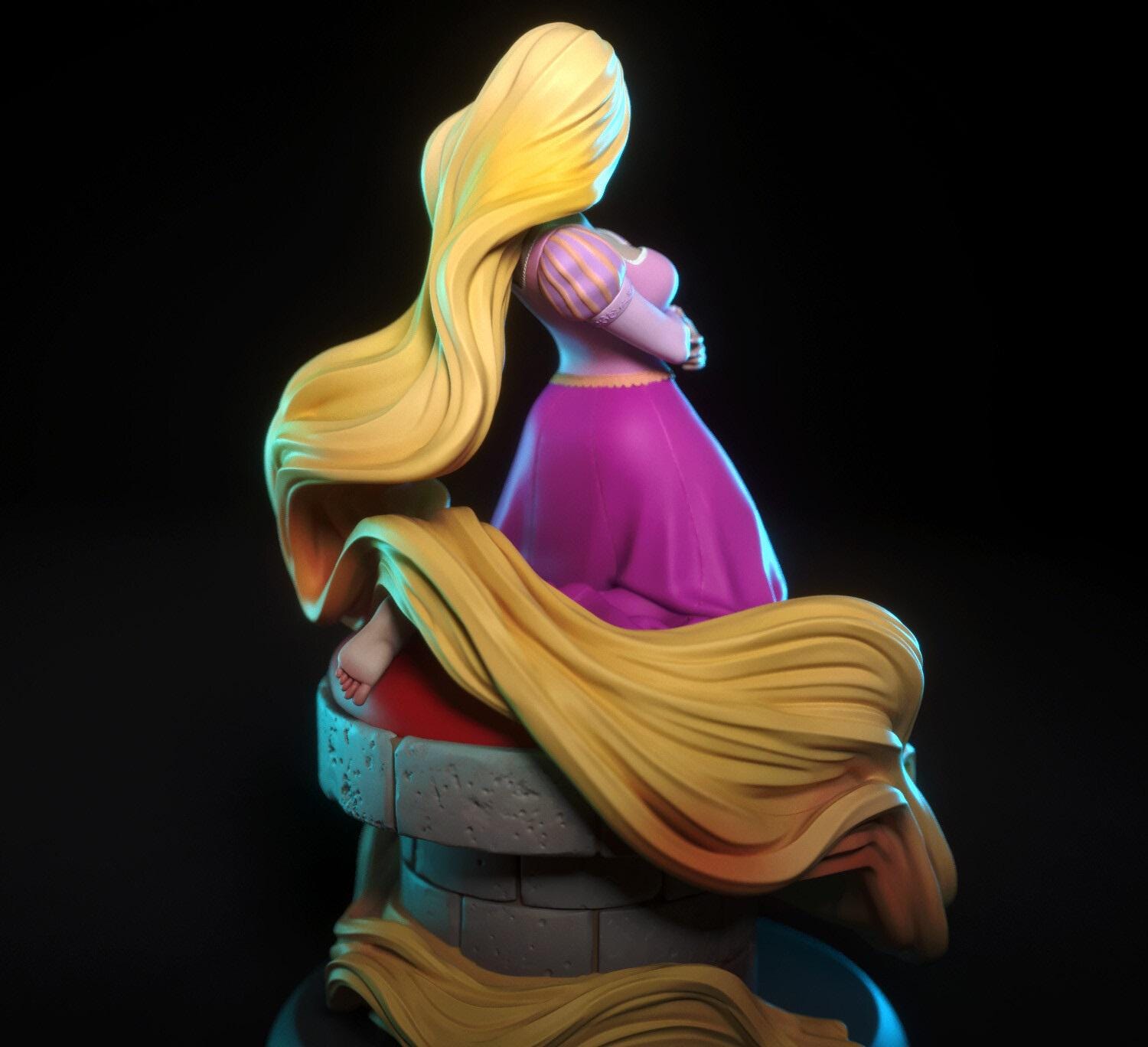 Enchanting Rapunzel 3D Printed Figurine – Hand-painted Disney ...