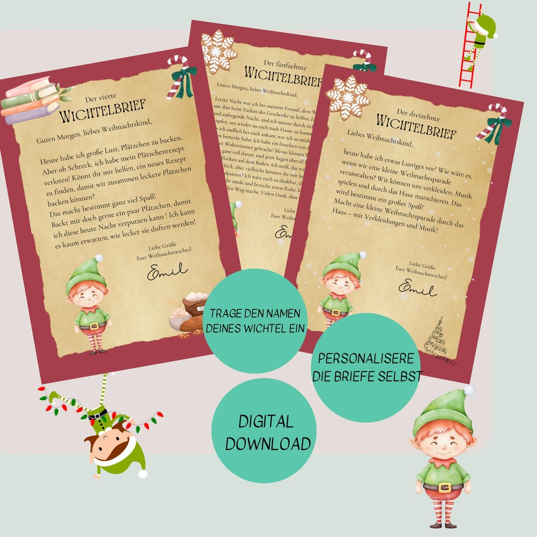 24 Secret Santa Letters to Personalize, Secret Santa Time, Christmas ...