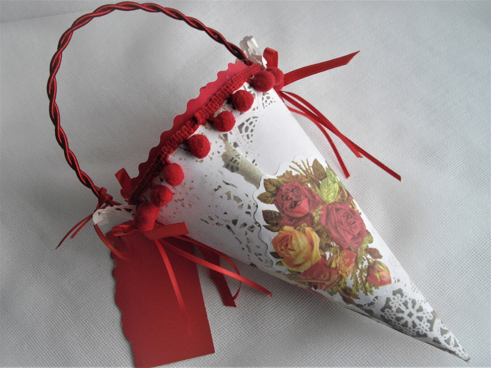 Red Victorian Inspired Cone Tussie Mussie Holder One of A Kind | Etsy