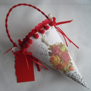 Red Victorian Inspired Cone Tussie Mussie Holder One of A Kind Keepsake ...