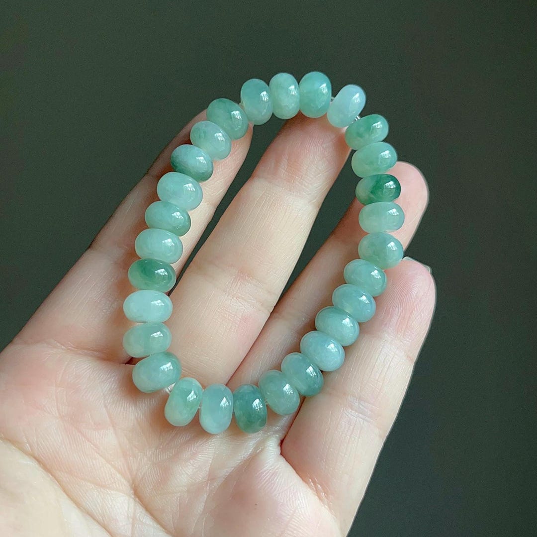 Burmese Jadeite Abacus Bean Bracelet: Certified Natural Grade A Jade ...