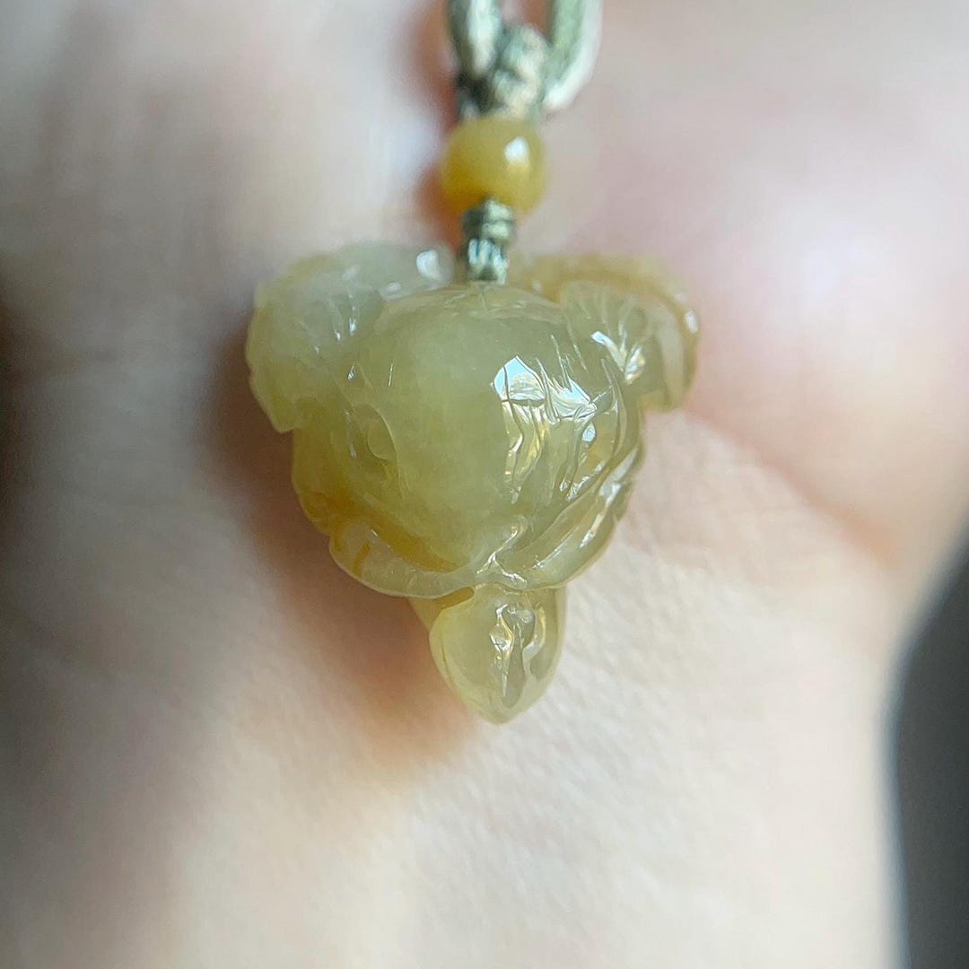 Natural Grade A Burmese Jade Yellow Small Jade Elephant Pendant ...
