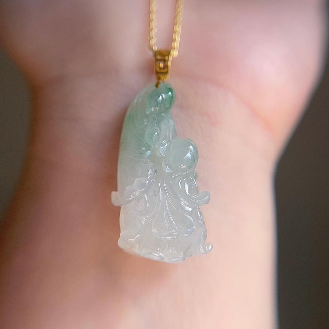 100% Natural Burmese Jade 18k Solid Gold Cabbage Pendant 33×17×12mm - Etsy