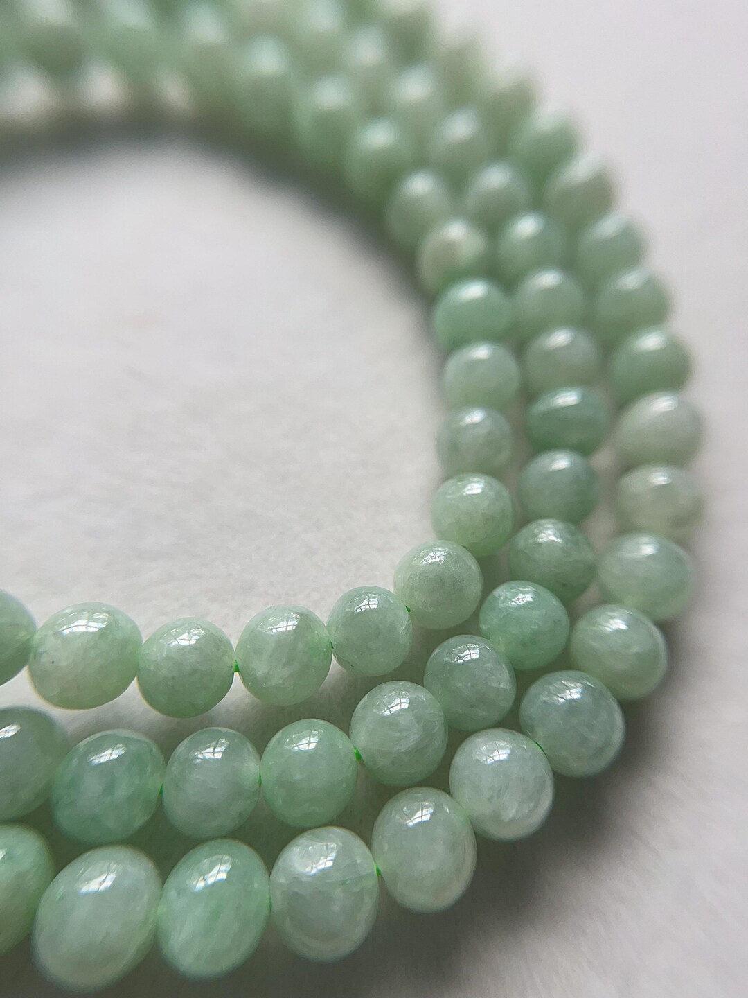 5.8mm Natural Grade A Burmese Jade Fruit Green Beads Necklace - Etsy
