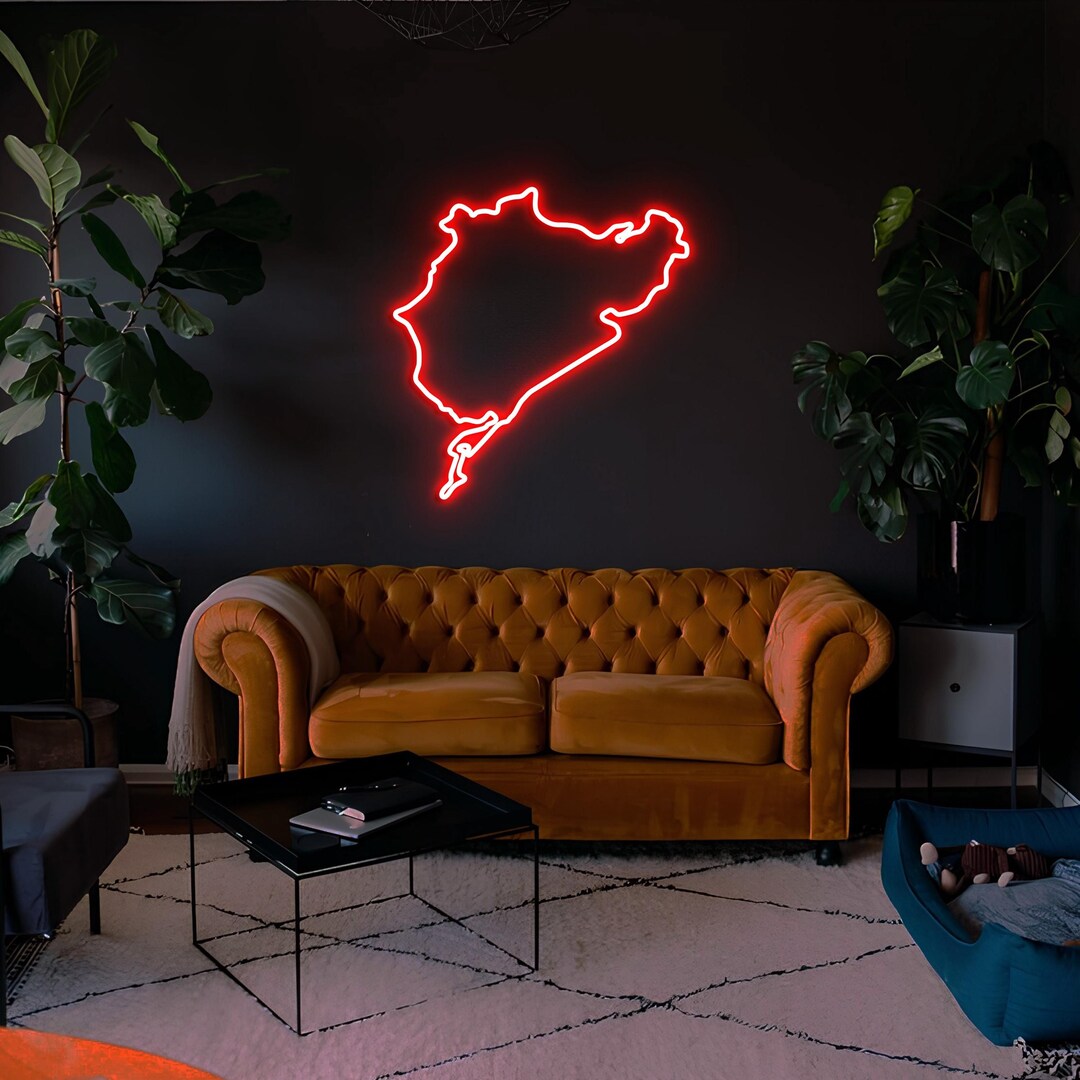 Nürburgring Nordschleife Neon Sign, Race Track Light up Sign, Car Neon ...