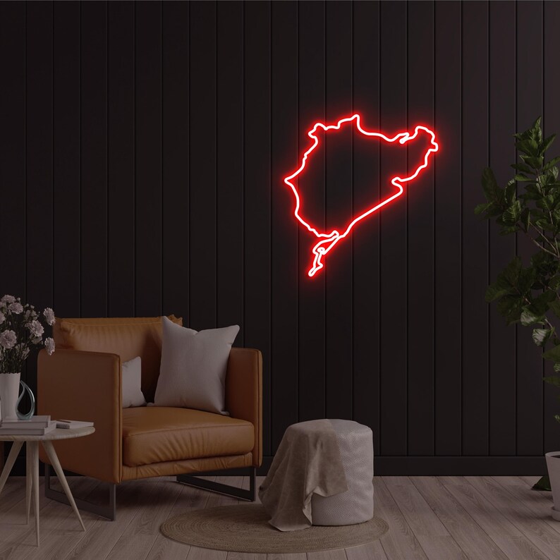 Nürburgring Nordschleife Neon Sign, Race Track Light up Sign, Car Neon ...