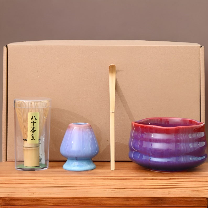 Gradient Matcha Gift Set for Girlfriend,hand-painted Ceramic Matcha ...