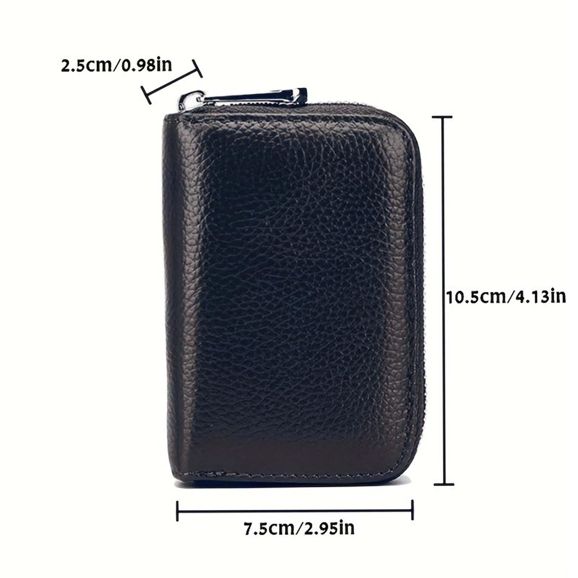 Custom Leather Fan Card Holder,secure Zip Card Holder,soft Real Leather ...