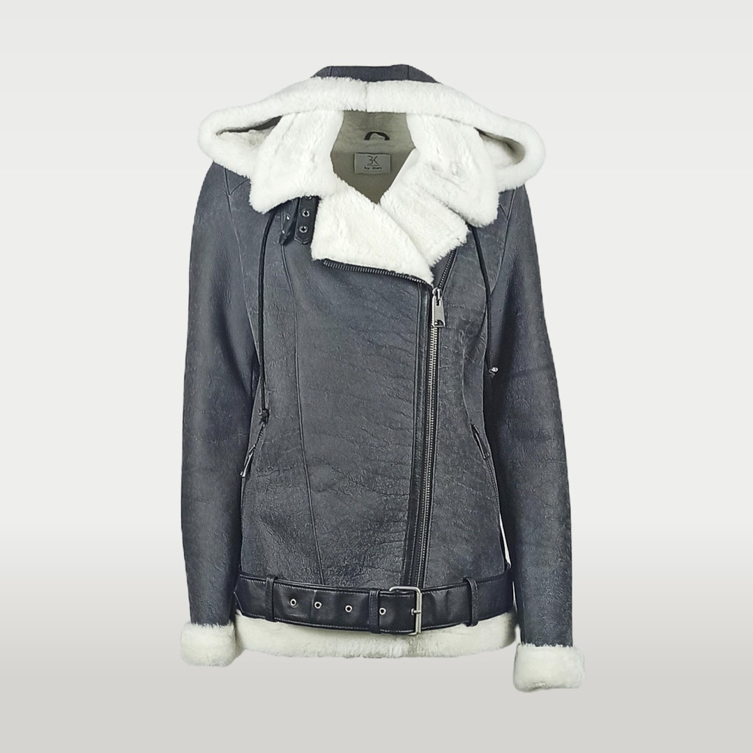 Damen Echtschaffell Shearling Jacke mit Kapuze | Perfektes Geschenk ...