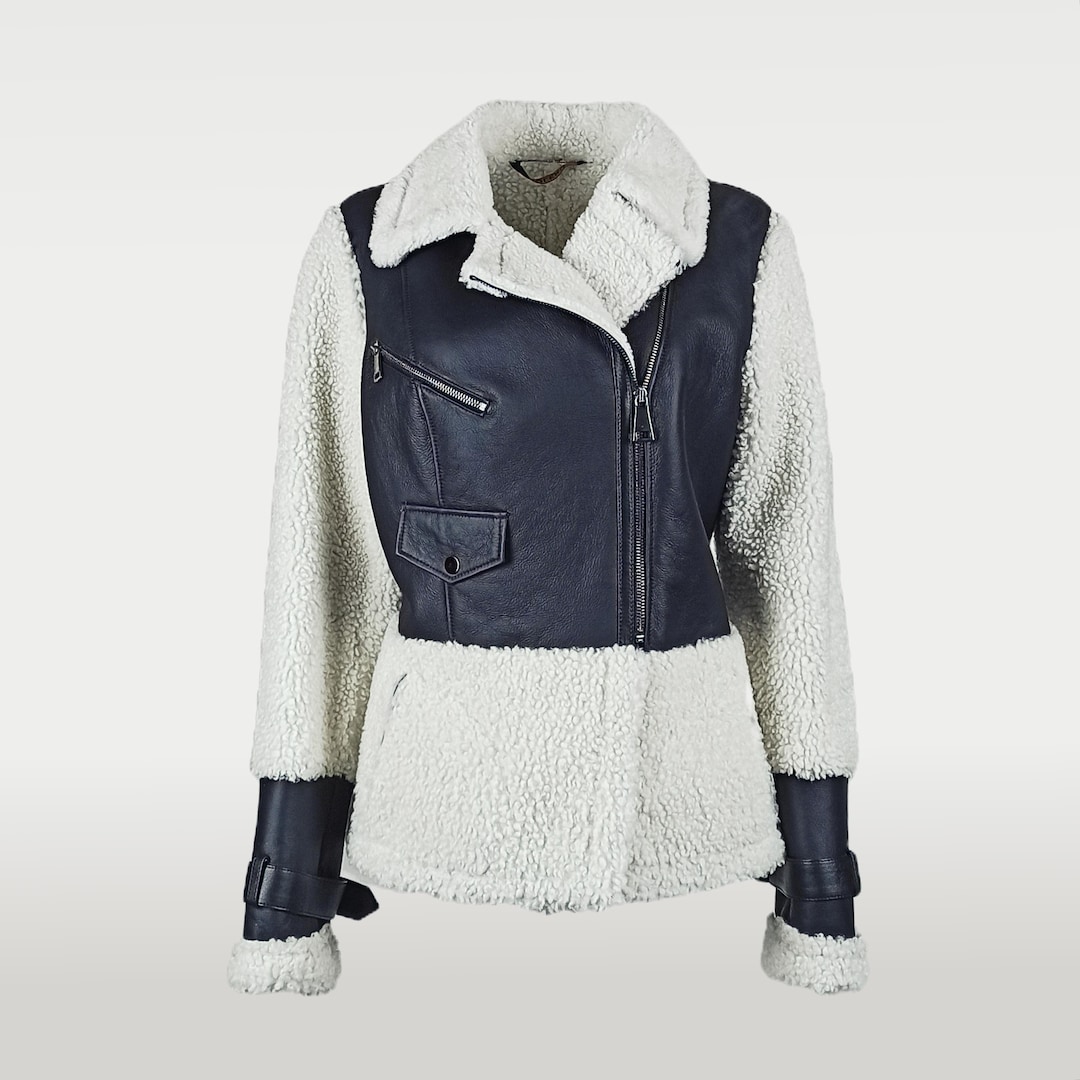 Genuine Sheepskin Shearling Leather Jacket for Women, Perfect Gift for ...