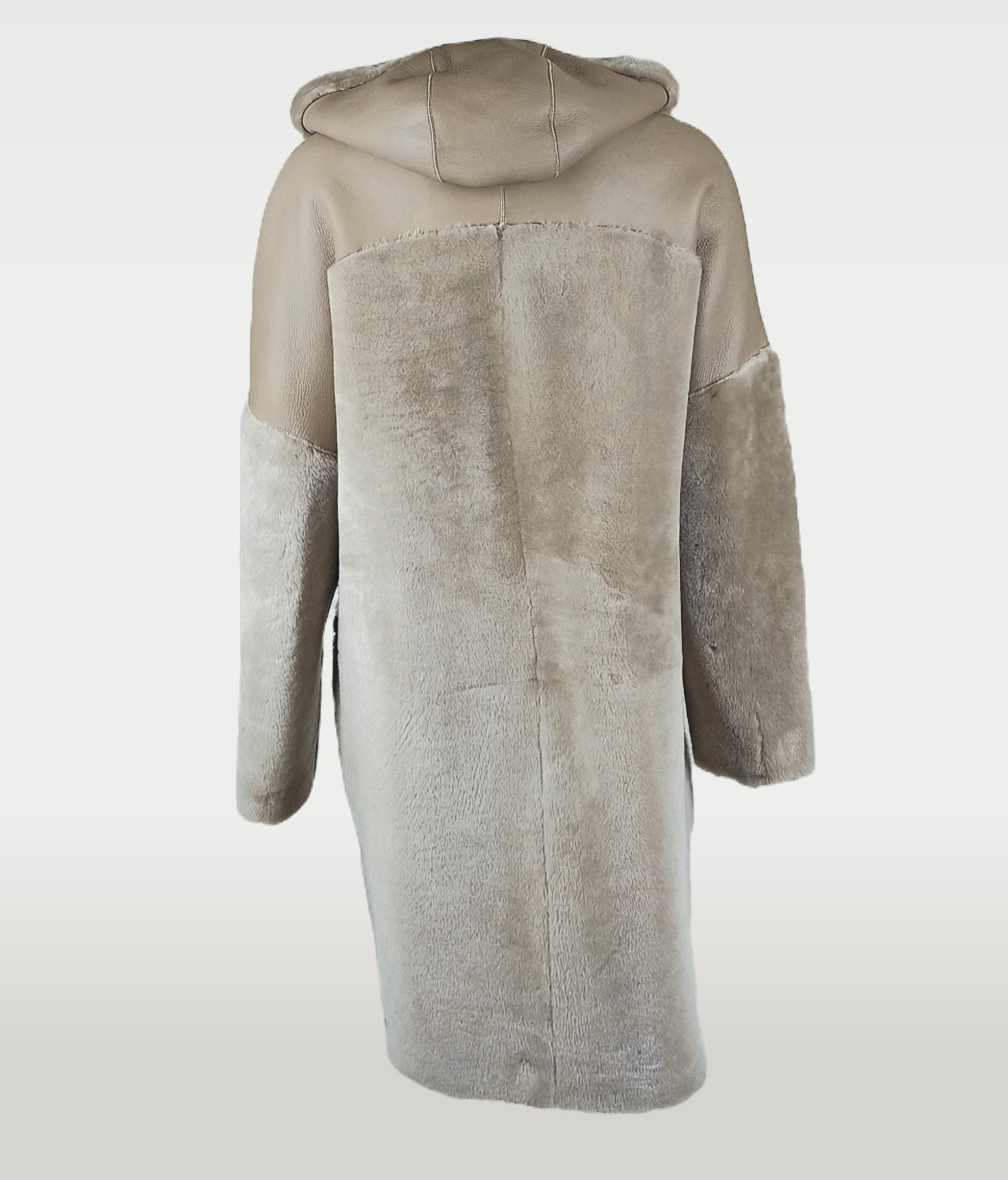 Reversible Sheepskin Mouton Coat: Women's Lambskin Leather Long Jacket ...