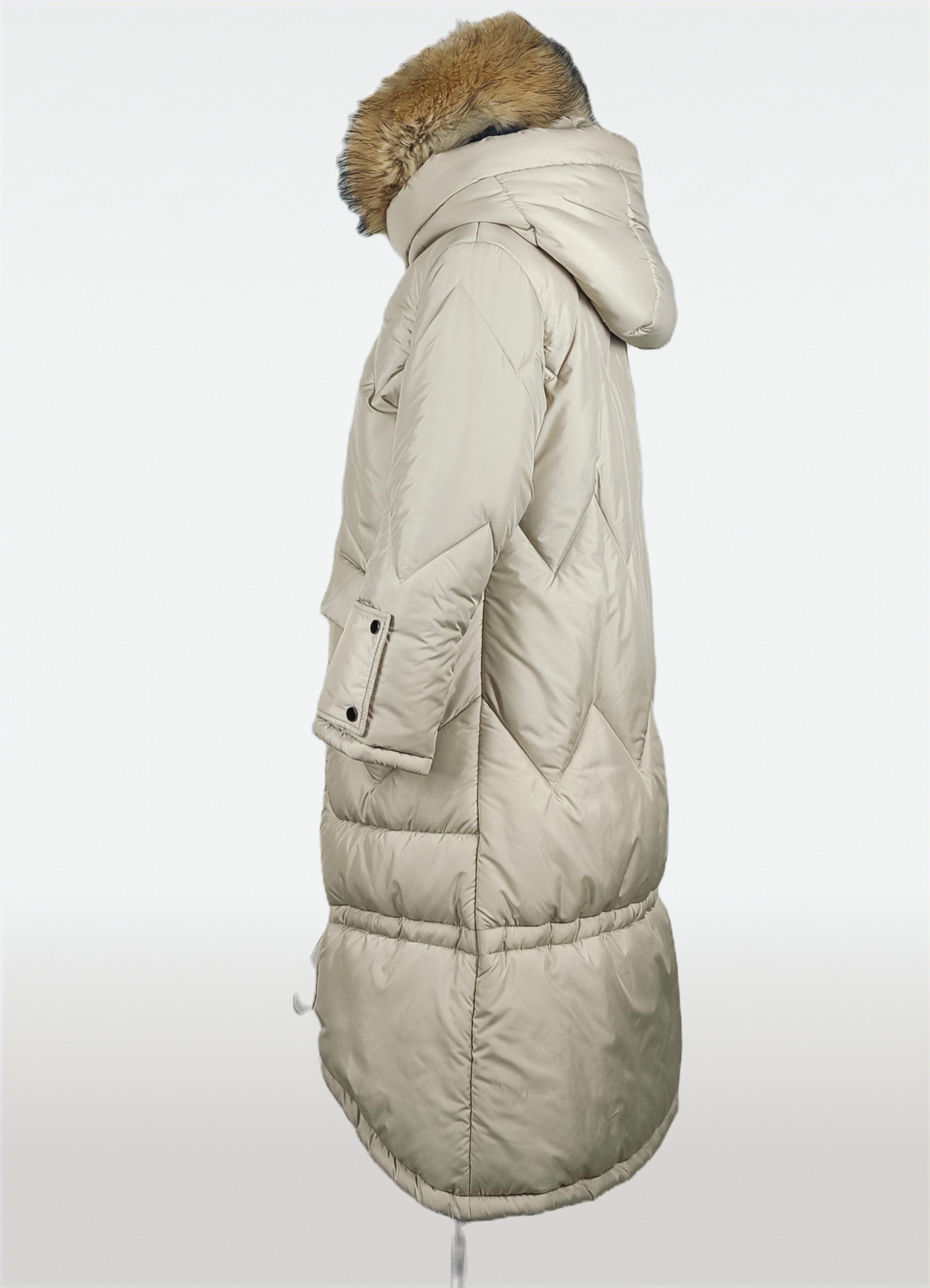 Puffer Coat With Detachable Raccoon Fur, American Military Beige Parka ...