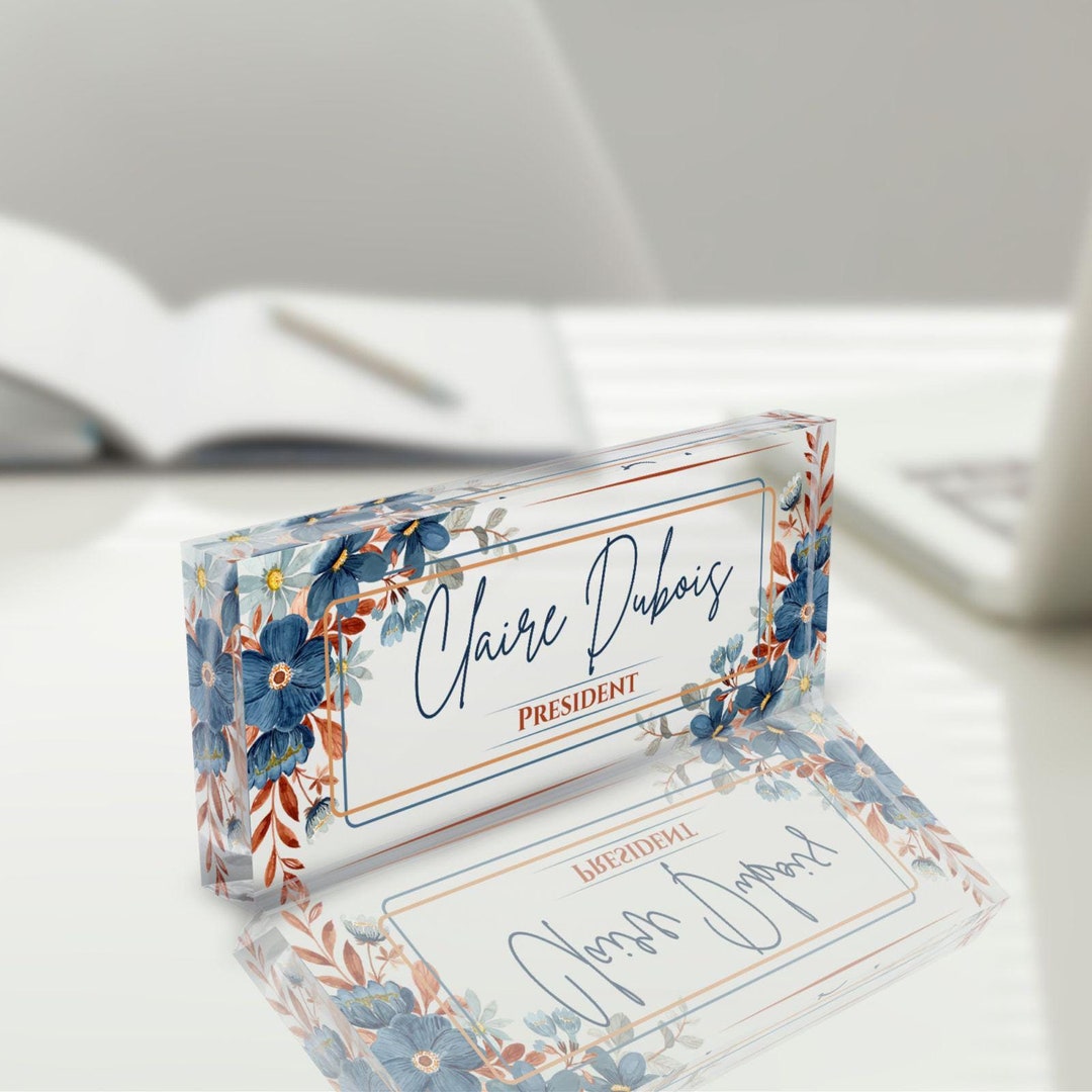 President Name Plate Personalized Acrylic Desk Sign, Custom Office ...