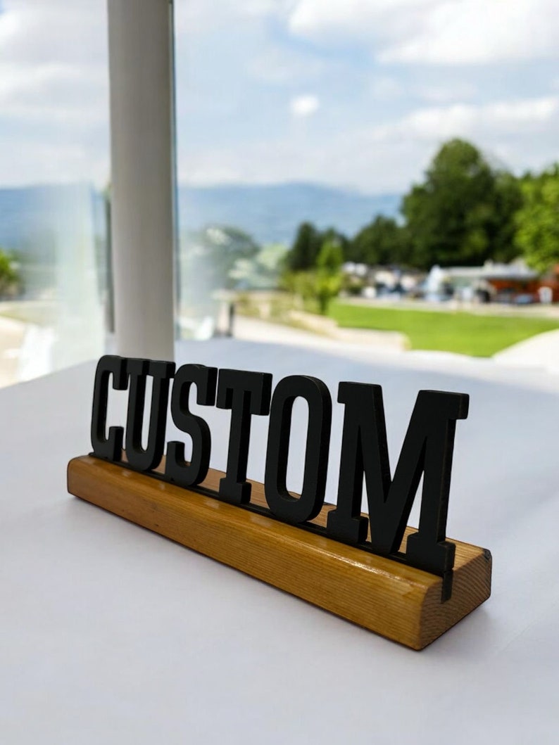 Custom Wooden Office Name Plate, Desk Name Plate With Wooden Stand ...