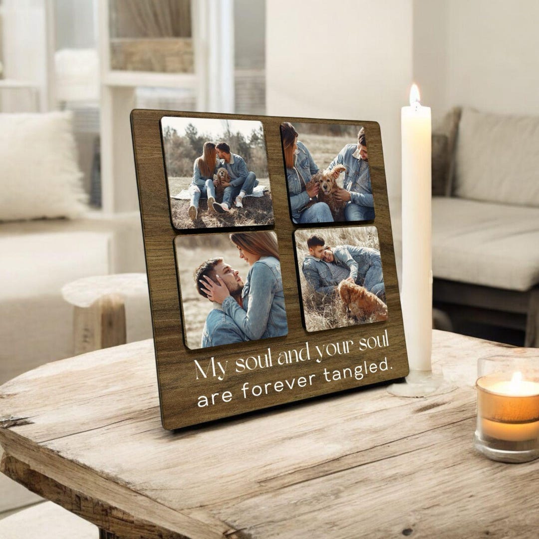Personalized Wooden Photo Block - Custom Photo Wedding Gift, Engraved ...