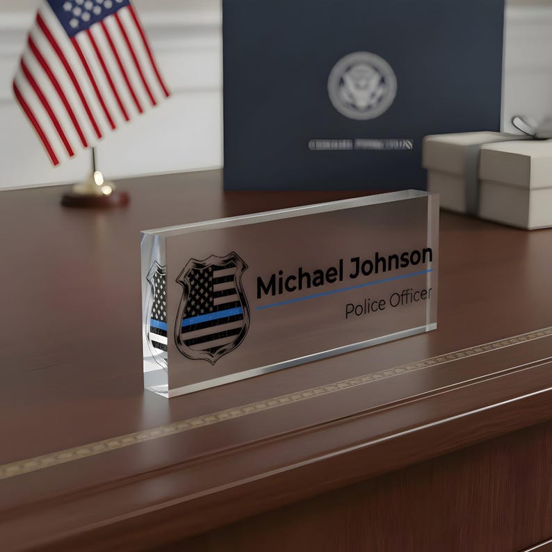 Custom Police Sergeant Desk Name Plate - Gift for Law Enforcement ...