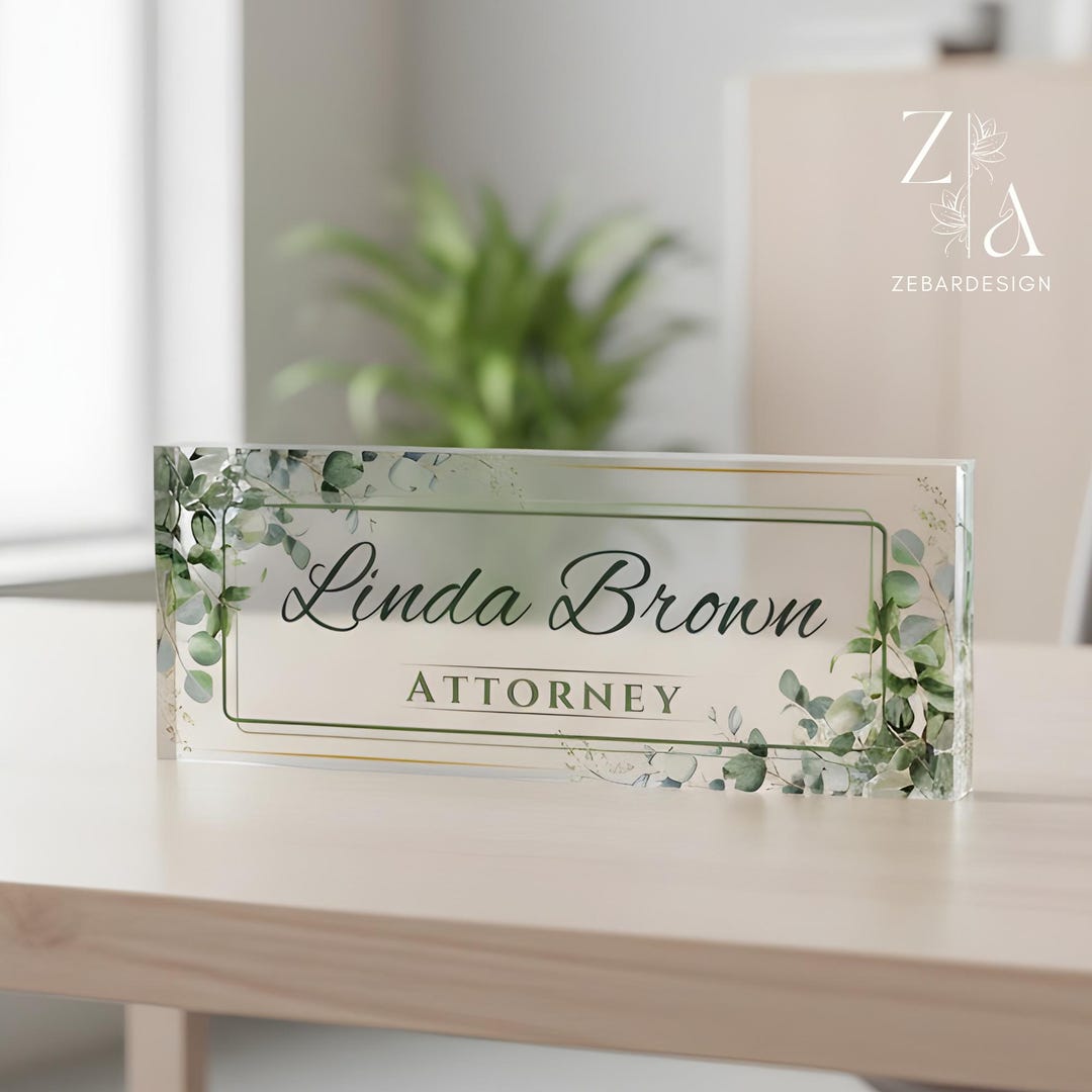 Personalized Attorney Desk Name Plate | Elegant Acrylic Lawyer Gift - Etsy