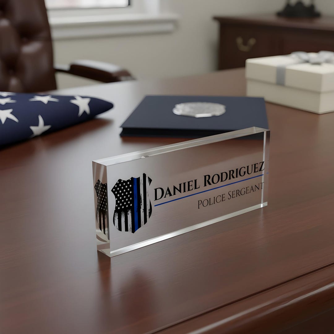 Custom Police Sergeant Desk Name Plate - Gift for Law Enforcement ...