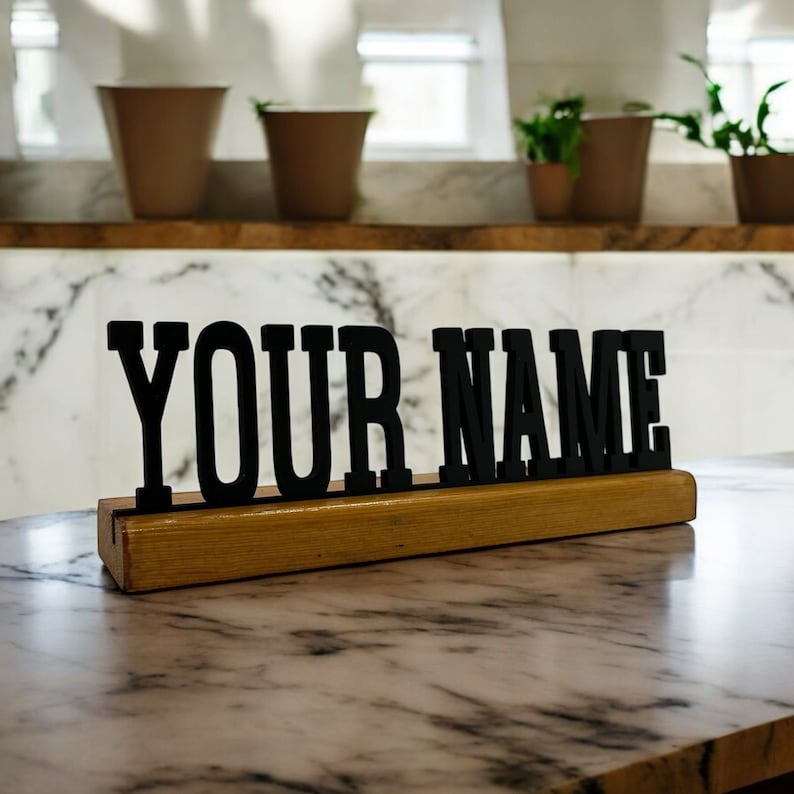 Custom Wooden Office Name Plate, Desk Name Plate With Wooden Stand ...