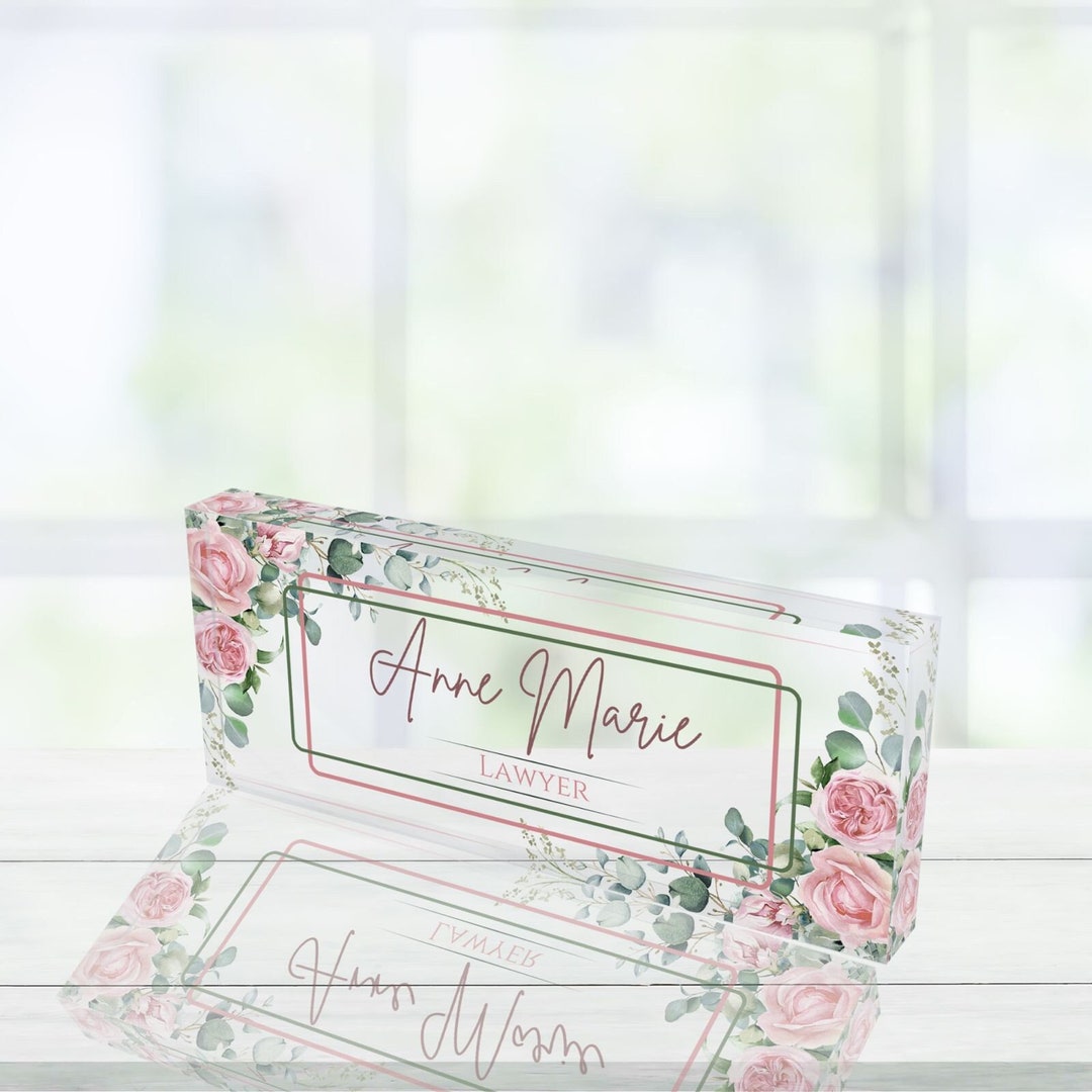 Personalized Acrylic Desk Name Plate, Custom Desk Name Plaque With ...