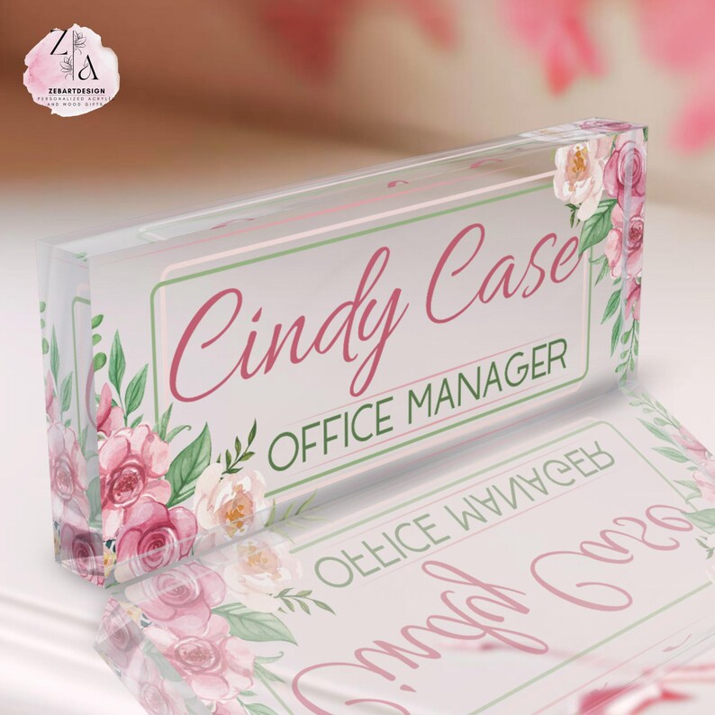 Office Desk Name Plate Acrylic – Personalized Work Desk Sign - Etsy