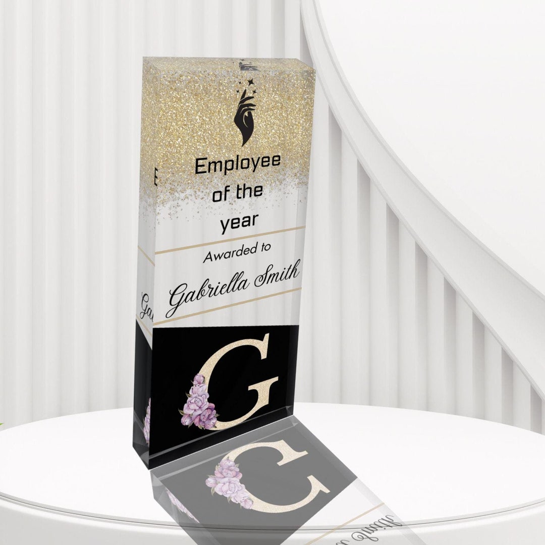 Custom Award Plaque, Corporate Trophy Award, Company Anniversary ...