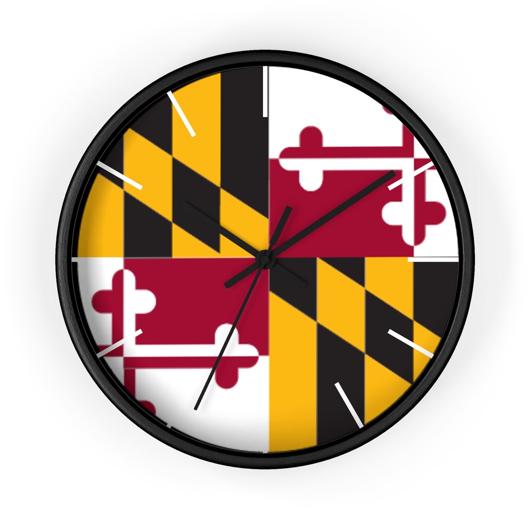 Maryland Wall Clock, Unique Wall Clock, Maryland Home Decor, Maryland ...