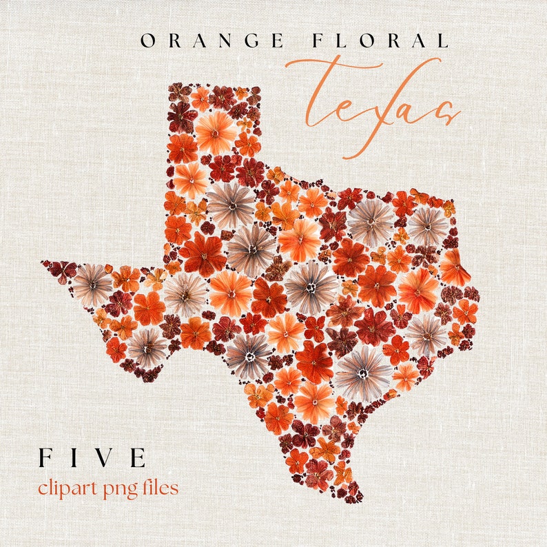 Texas PNG State of Texas Floral Outline Lone Star State Clipart PNG ...