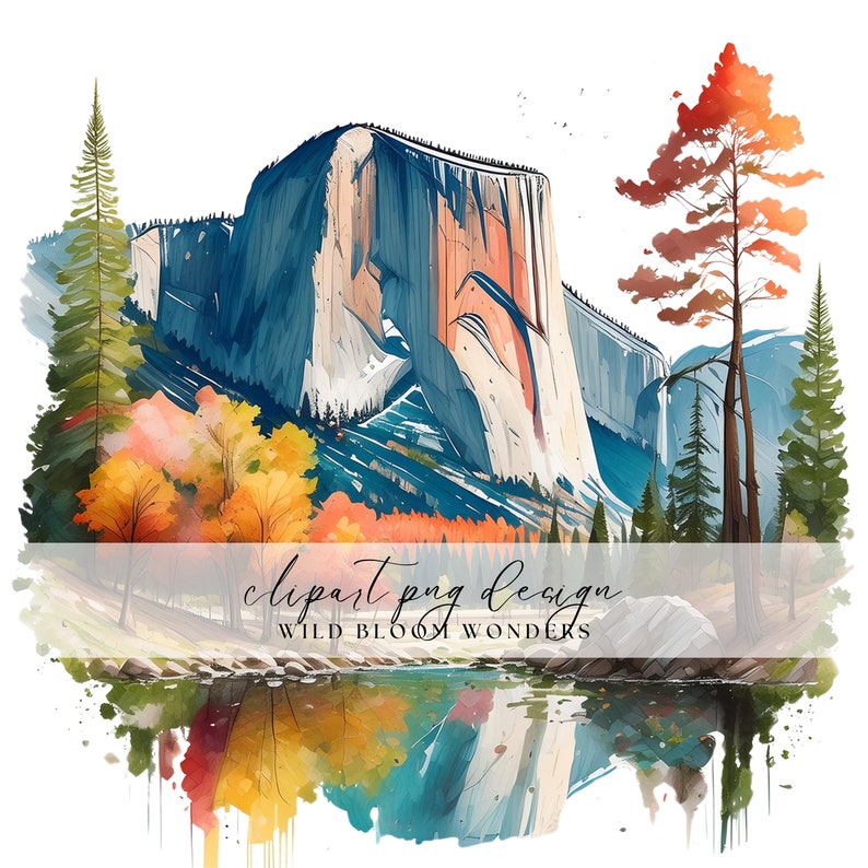 Yosemite National Park Clipart Design Clipart PNG Digital Download ...
