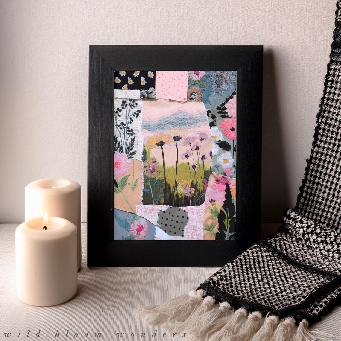 Eclectic Wildflowers Collage Art Print Digital Art Print Printable Wall ...