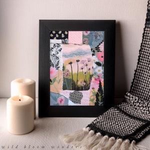 Eclectic Wildflowers Collage Art Print Digital Art Print Printable Wall ...
