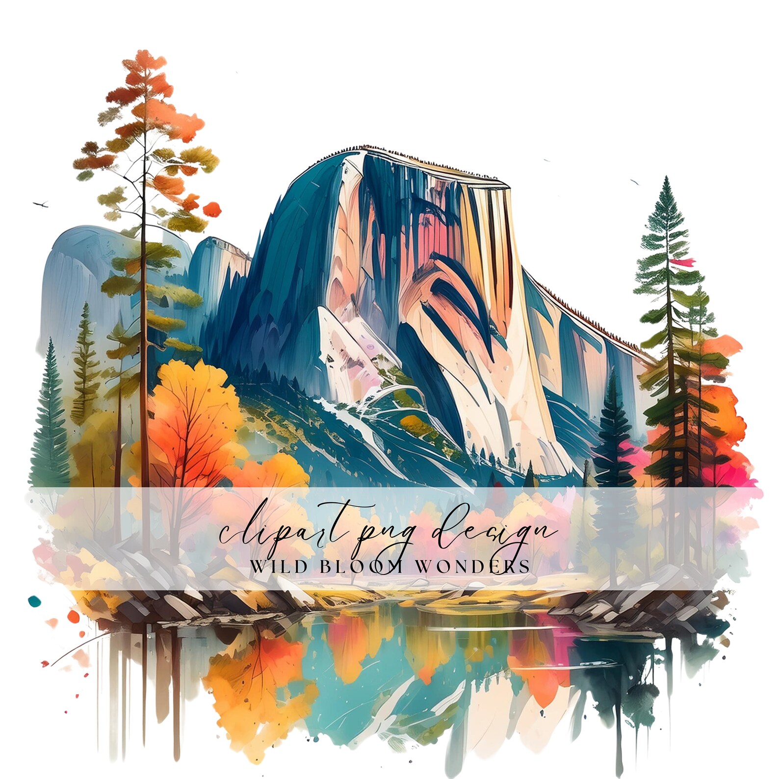 Yosemite National Park Clipart Design Clipart PNG Digital Download ...