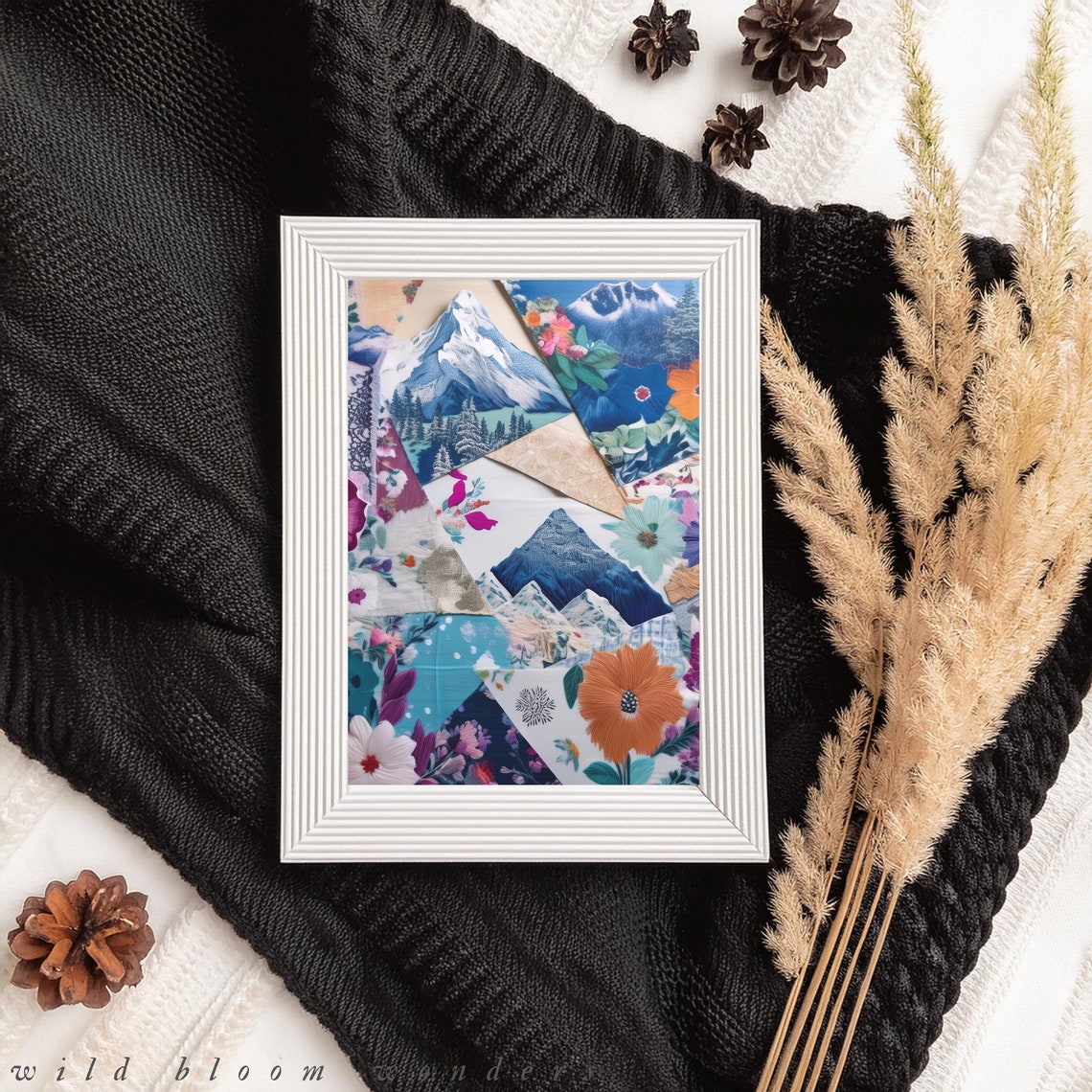 Eclectic Mountain Collage Art Print Digital Art Print Printable Wall ...