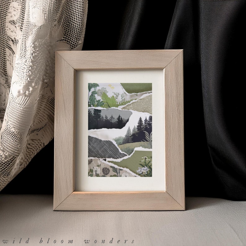 Eclectic Forest Collage Art Print Digital Art Print Printable Wall ...