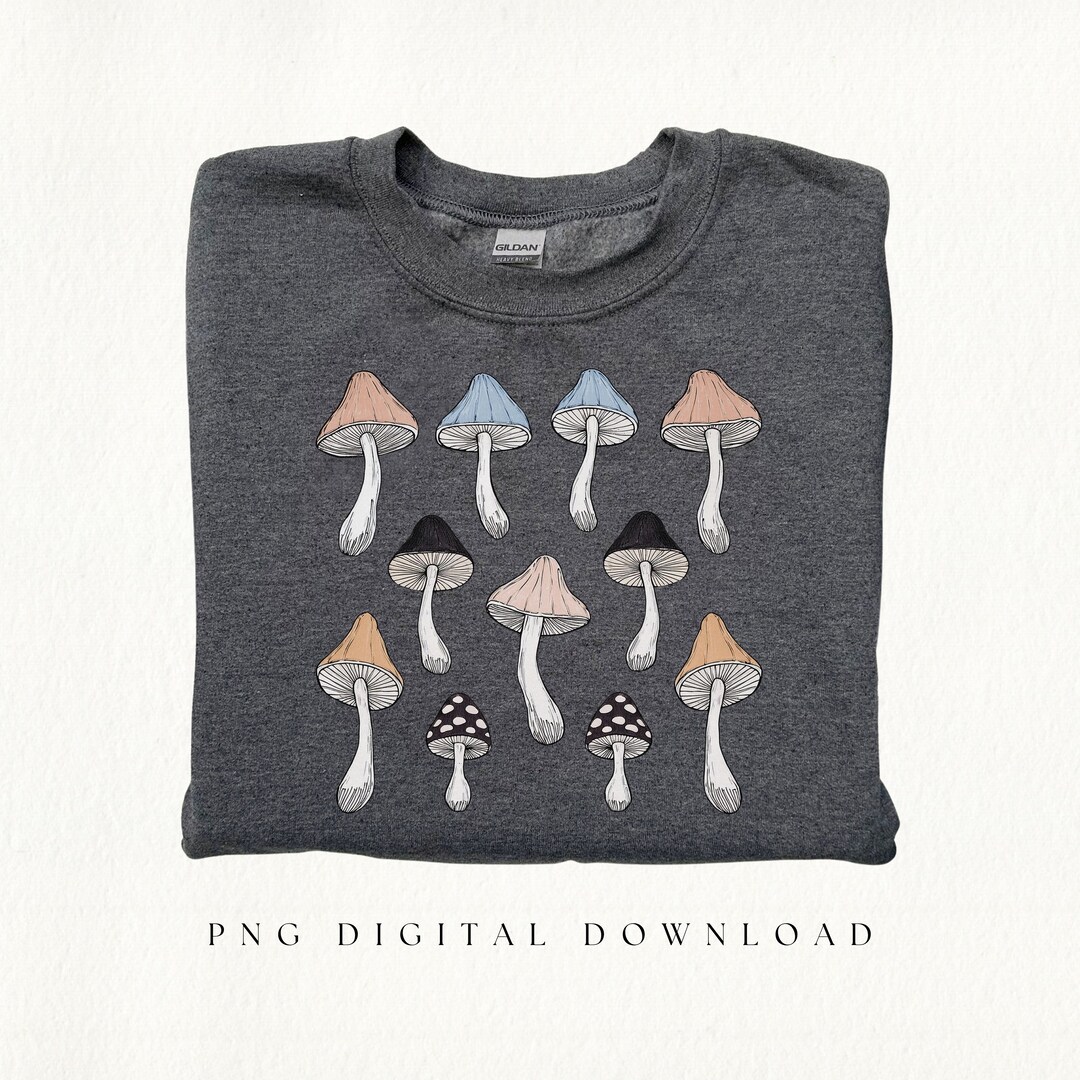 Retro Pastel Mushroom PNG Clipart PNG Digital Download Retro Mushrooms ...