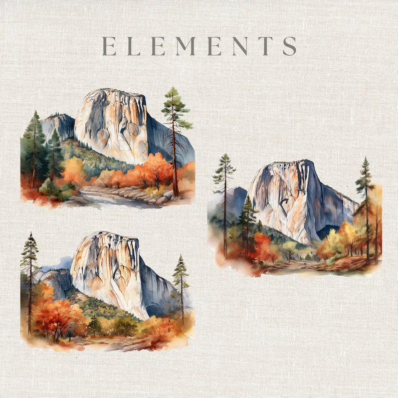 Yosemite National Park Clipart Design Clipart PNG Digital Download ...