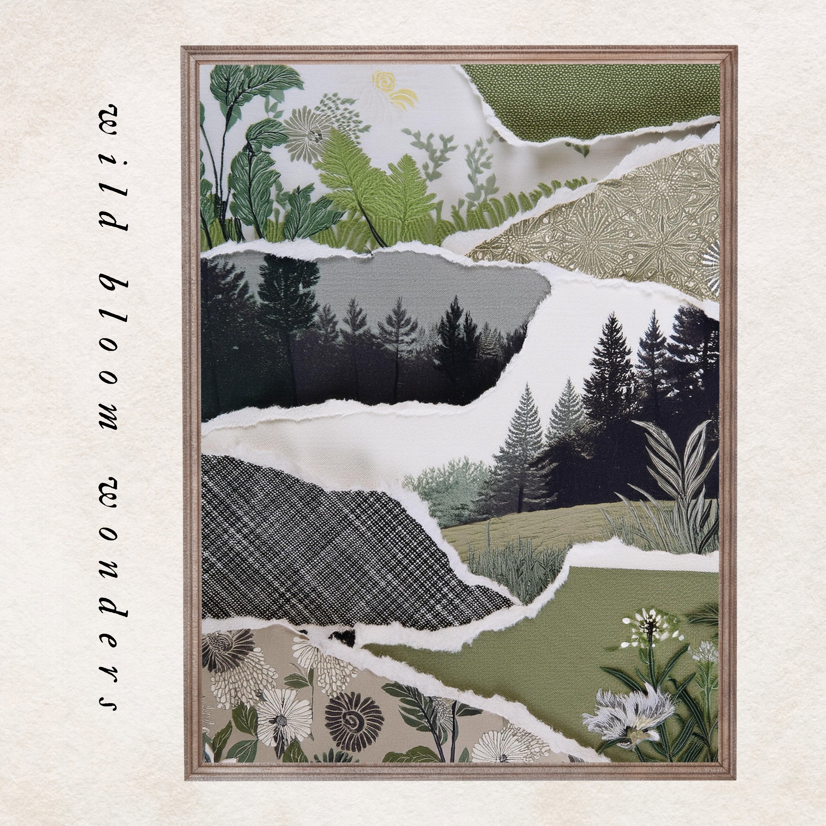 Eclectic Forest Collage Art Print Digital Art Print Printable Wall ...