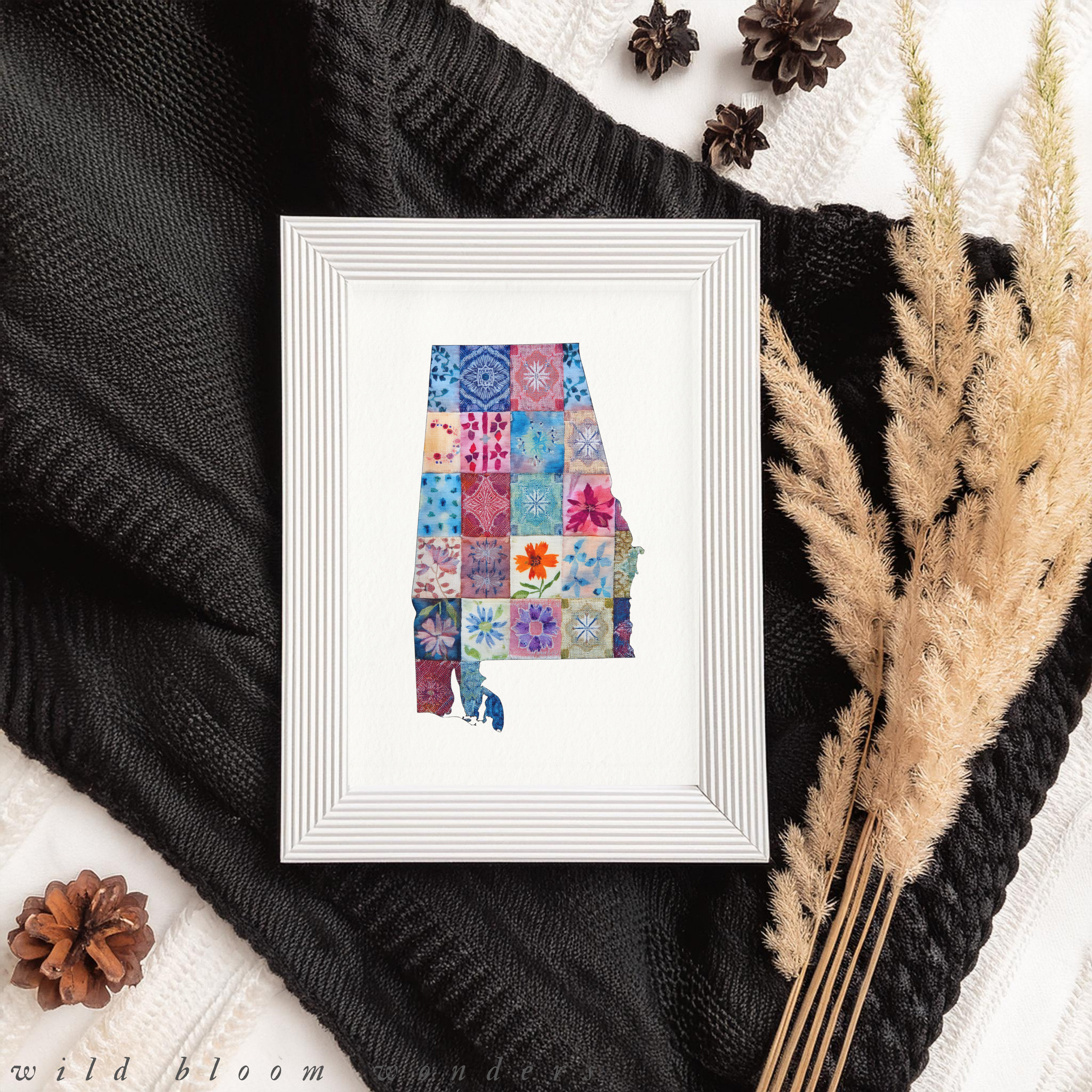 Alabama Art Print State of Alabama Eclectic Art Print Alabama State ...